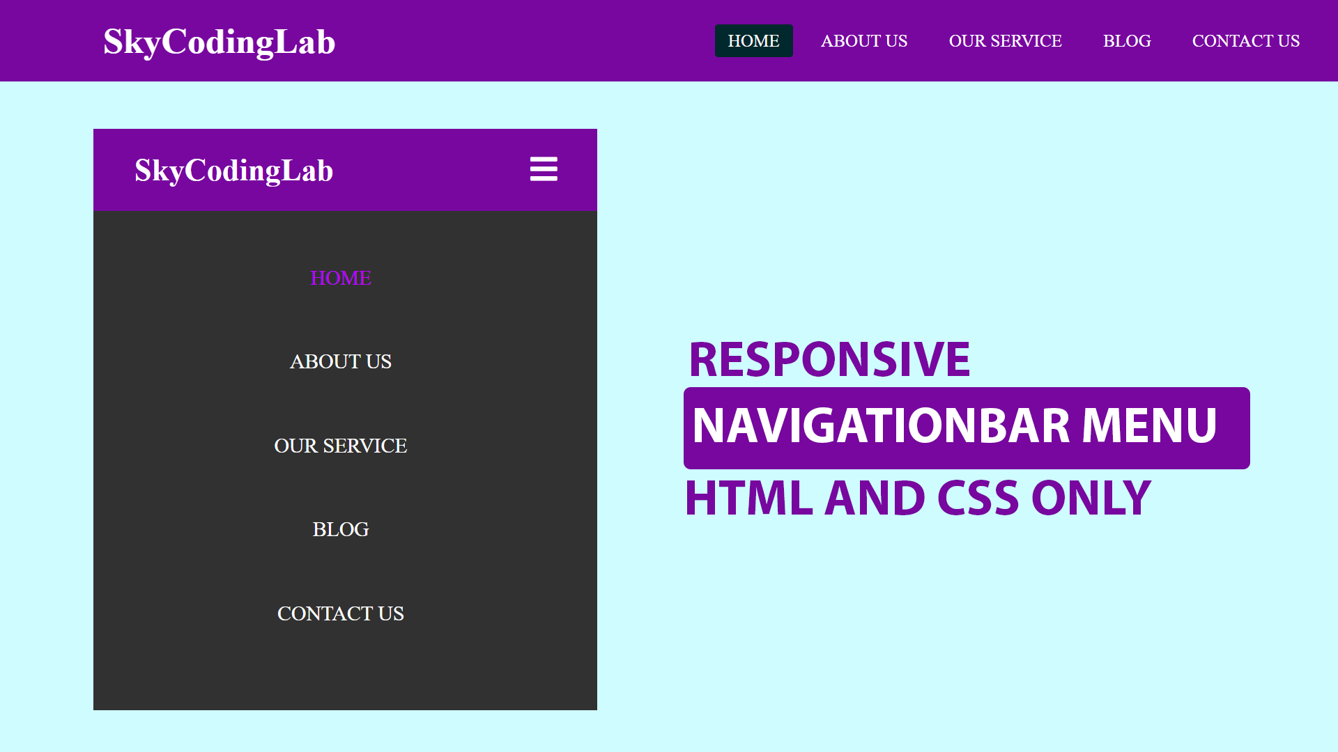 Responsive Navigation Bar Using Html And Css