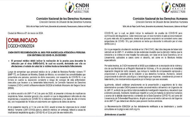 Cndh Emite Recomendación Por Negligencia A La Umf 77 Del Imss En