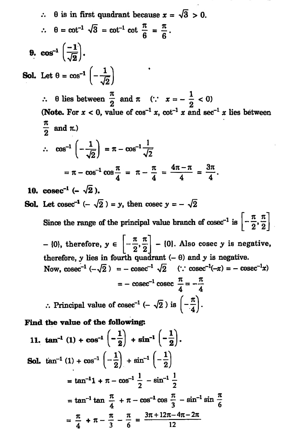 Inverse Trigonometric Functions Class 12 Math Studypur