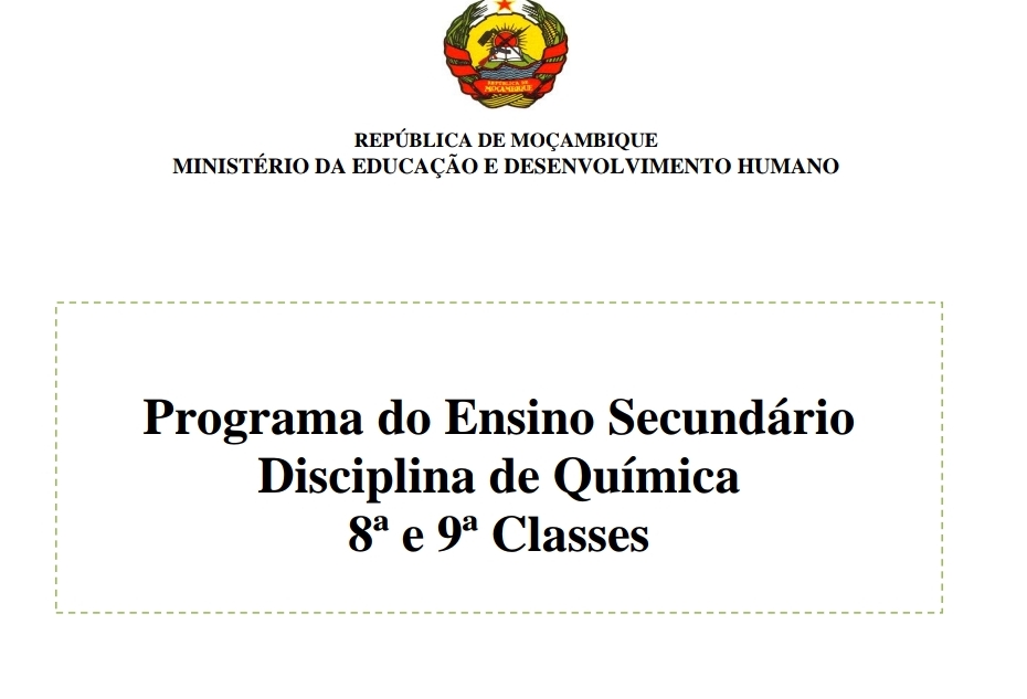 Programa Do Ensino De Química 1º Ciclo 8ª E 9ª Classes Moz Estuda