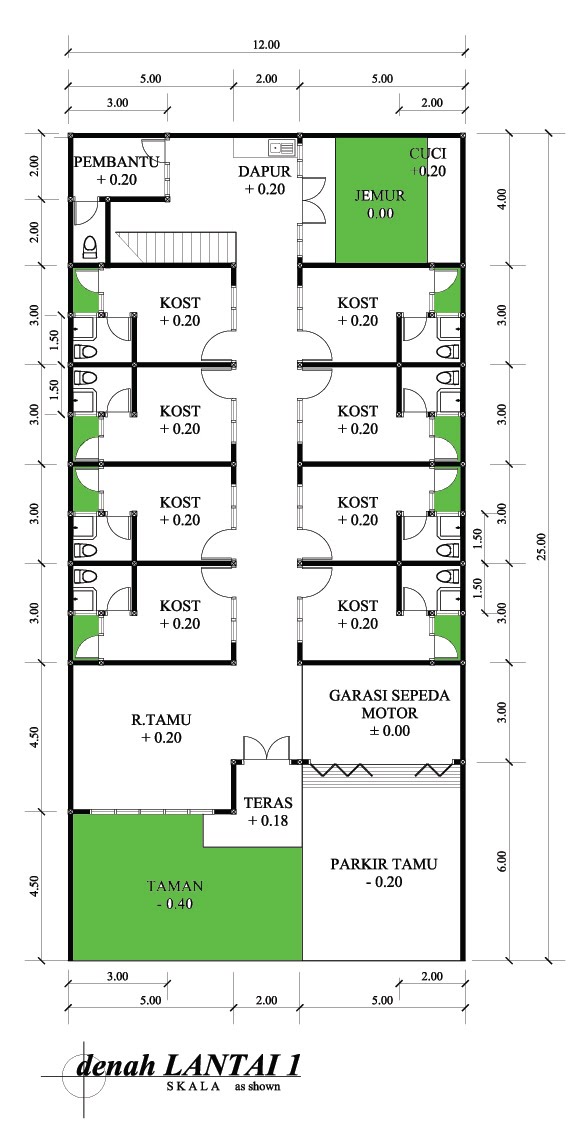 35 Terkini Gambar Denah Rumah Kontrakan Ukuran 3x6