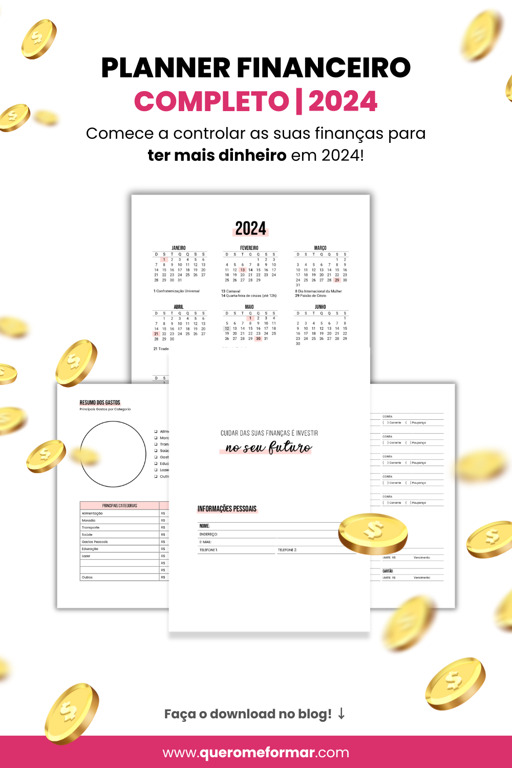 Blog Quero Me Formar — Organização And Finanças Planner Financeiro Para