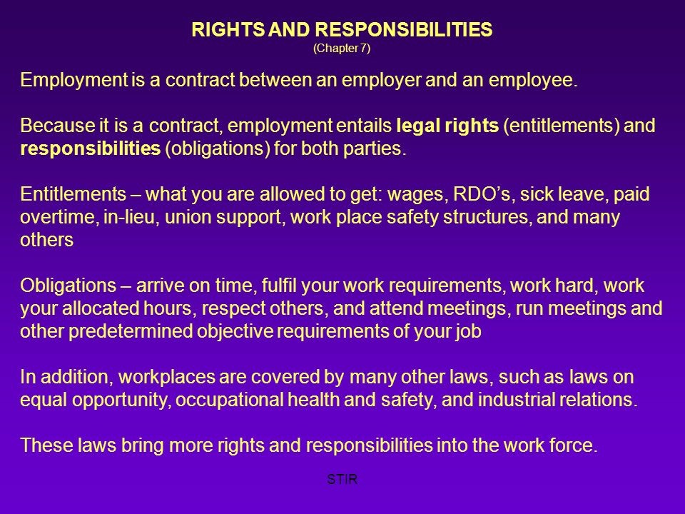 Employee Rights And Responsibilities