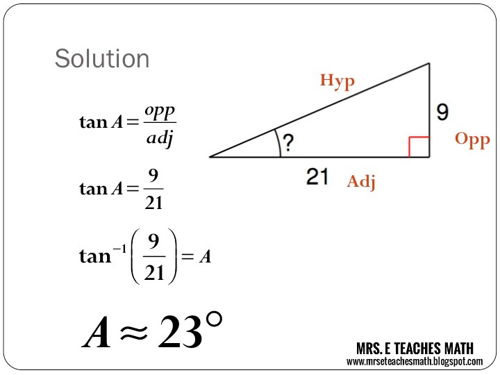 Trig Ratio Whiteboard Practice Mrs E Teaches Math