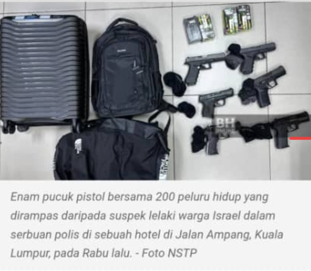 Pemandu Suami Isteri Bekal Senjata Kepada Lelaki Israel Ditahan Polis