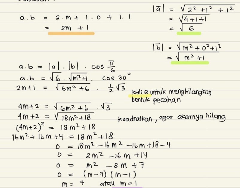 Belajar Happy💖😁 Latihan Soal Perkalian Dua Vektor Matematika Peminatan