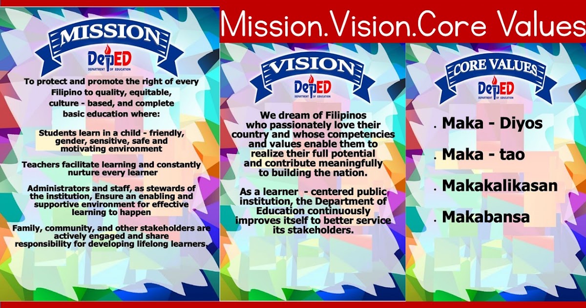 Deped Mission Visioncore Values The Teachers Craft Ph