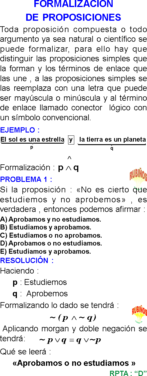 FormalizaciÓn De Proposiciones Ejercicios Resueltos De SimbolizaciÓn En