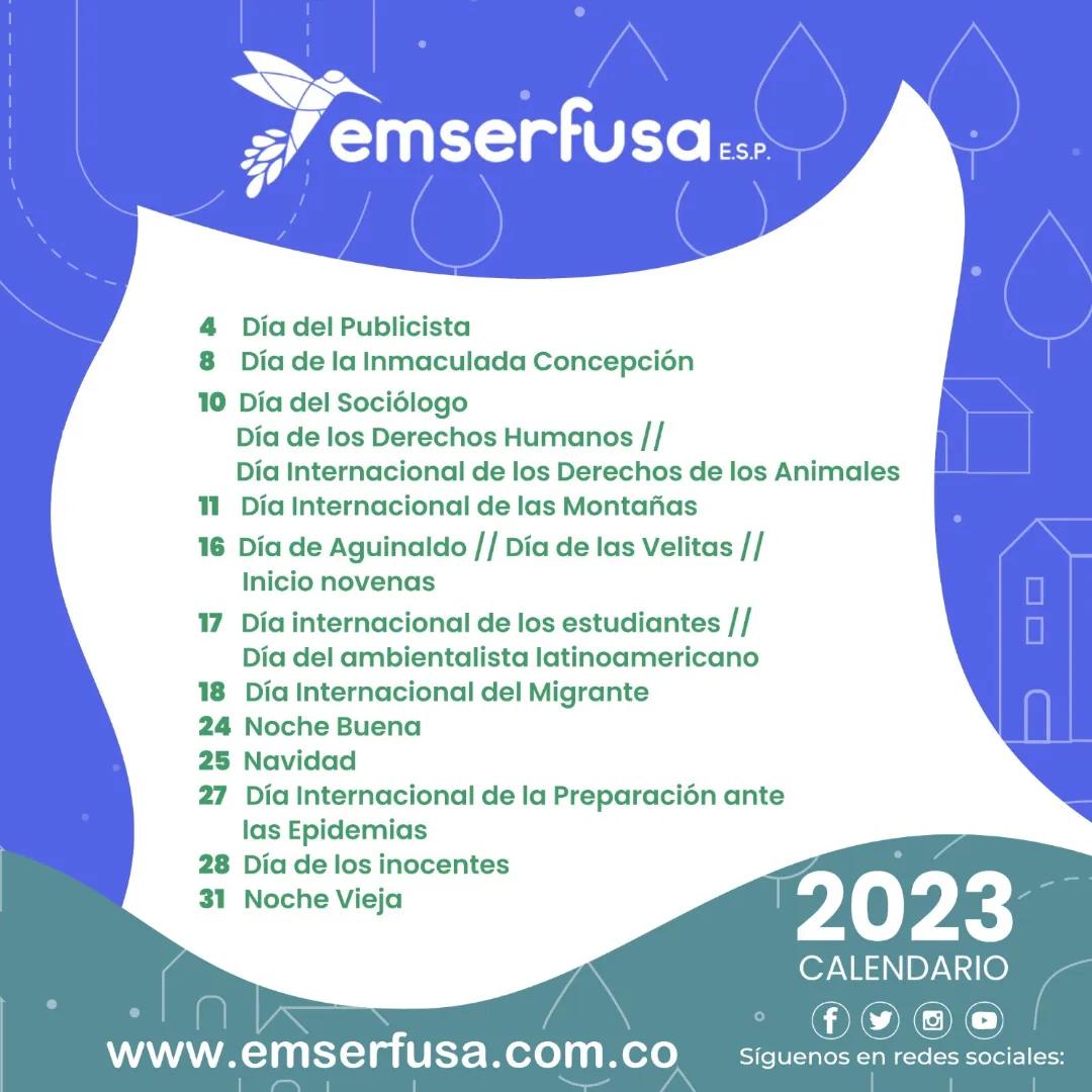 FusagasugÁ Red Metronet ¡ Descubre El Calendario De Emserfusa Esp