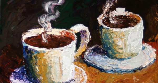 Mark Adam Webster Mark Webster Palette Knife Coffee Cups Acrylic