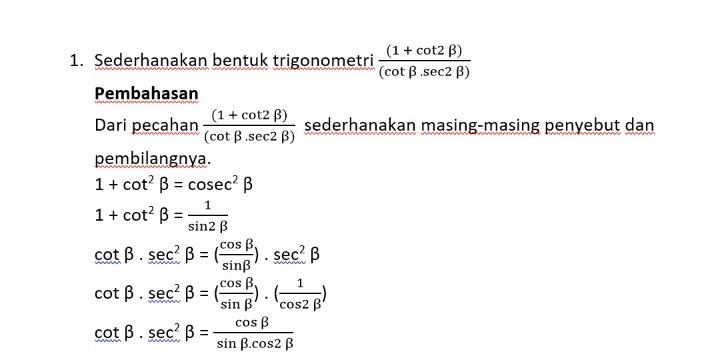 Contoh Identitas Trigonometri Kls X