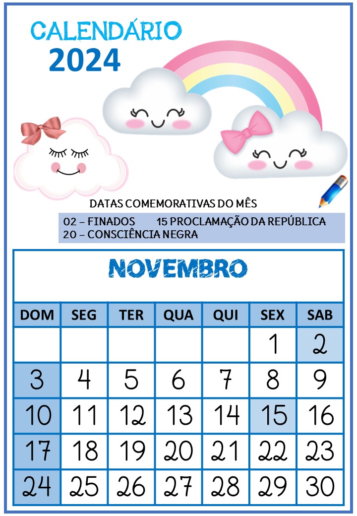 Calendário 2024 Chuva De Amor