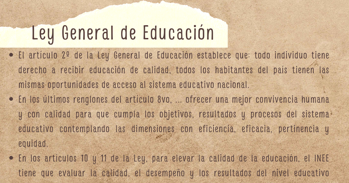 Sistema Educativo Mexicano Reforma A Ley General De Educación 2013