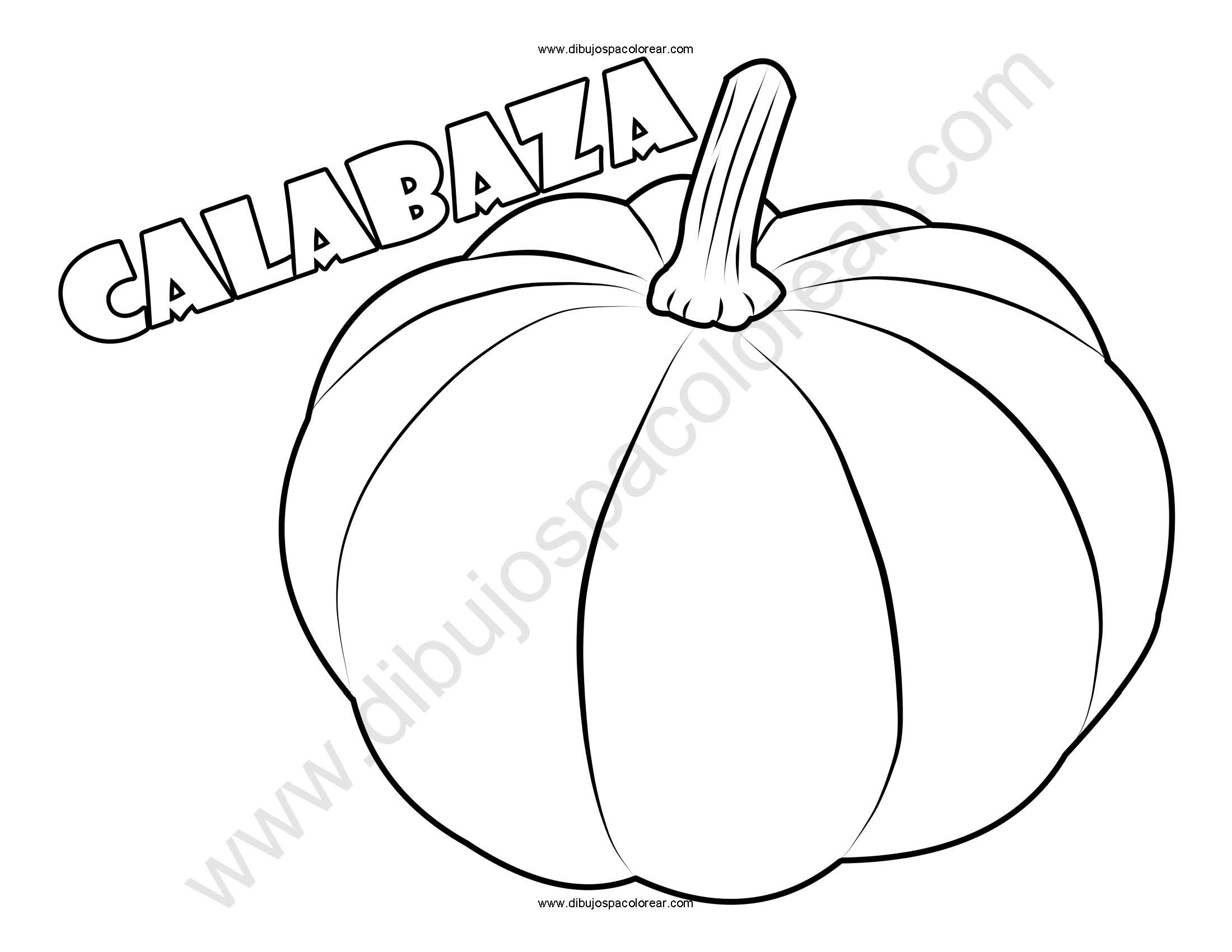 Calabaza Dibujo A Color Y Para Colorear