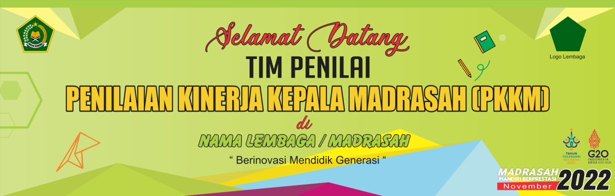 Desain Spanduk Banner Penilaian Kinerja Kepala Madrasah Pkkm 2022