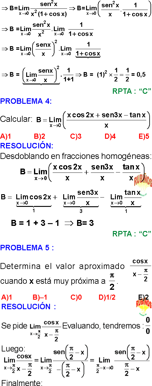 LÍmites TrigonomÉtricos Ejercicios Resueltos Pdf