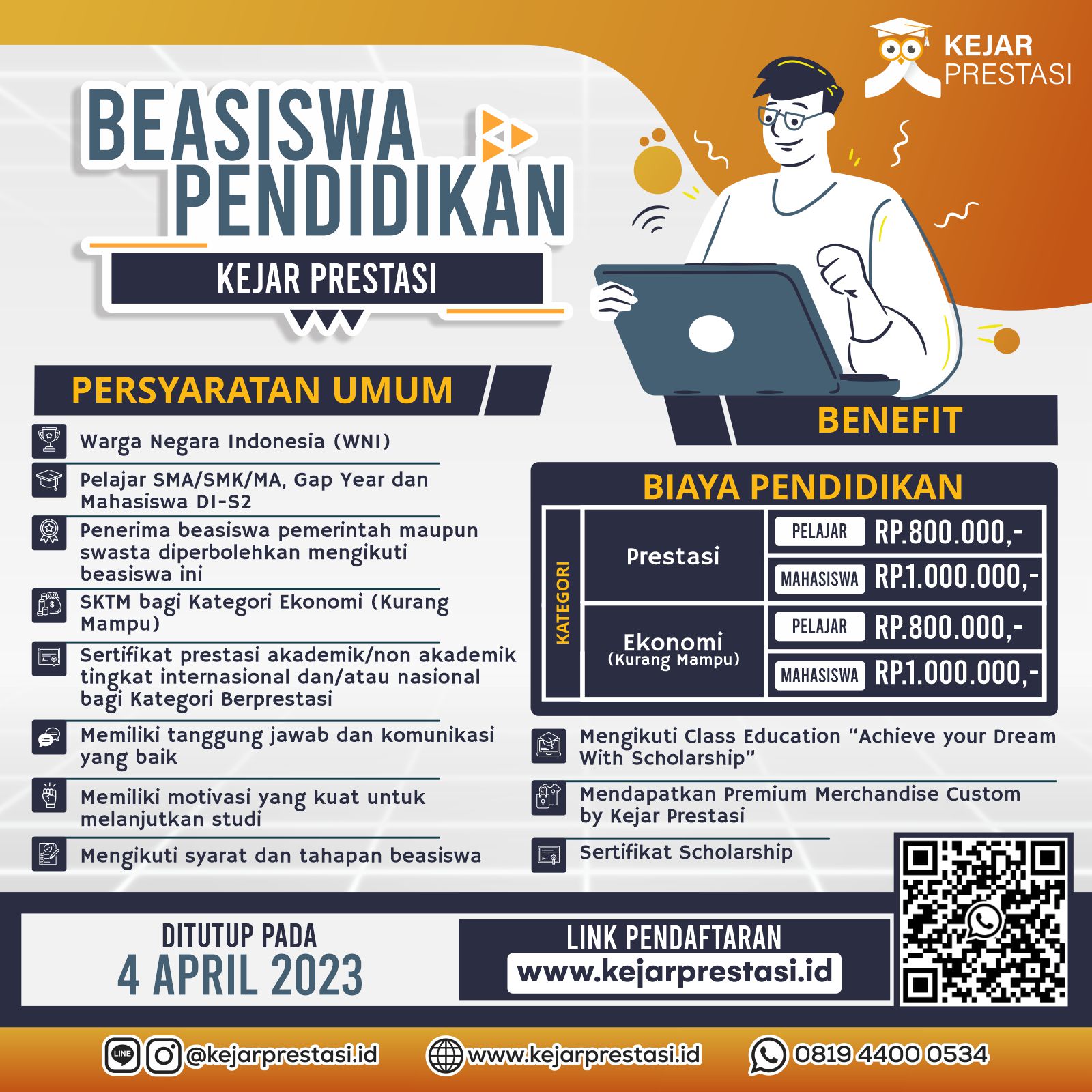 Info Beasiswa 2023 Beasiswa Kejar Prestasi Sasar Siswa Dan Mahasiswa