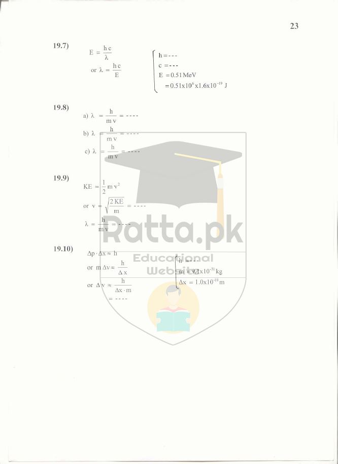 2nd Year Physics Solved Numericals Chapter 19 Notes Dawn Of Modern