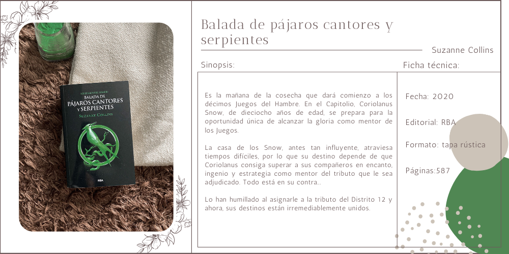 Balada De Pájaros Cantores Y Serpientes Suzanne Collins Antías Readings