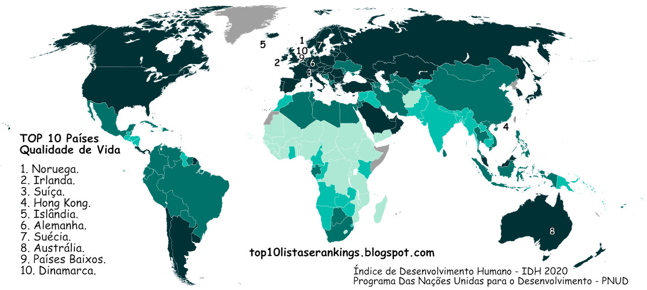 Top 10 Listas E Rankings Top 10 PaÍses Qualidade De Vida 2021 Lista