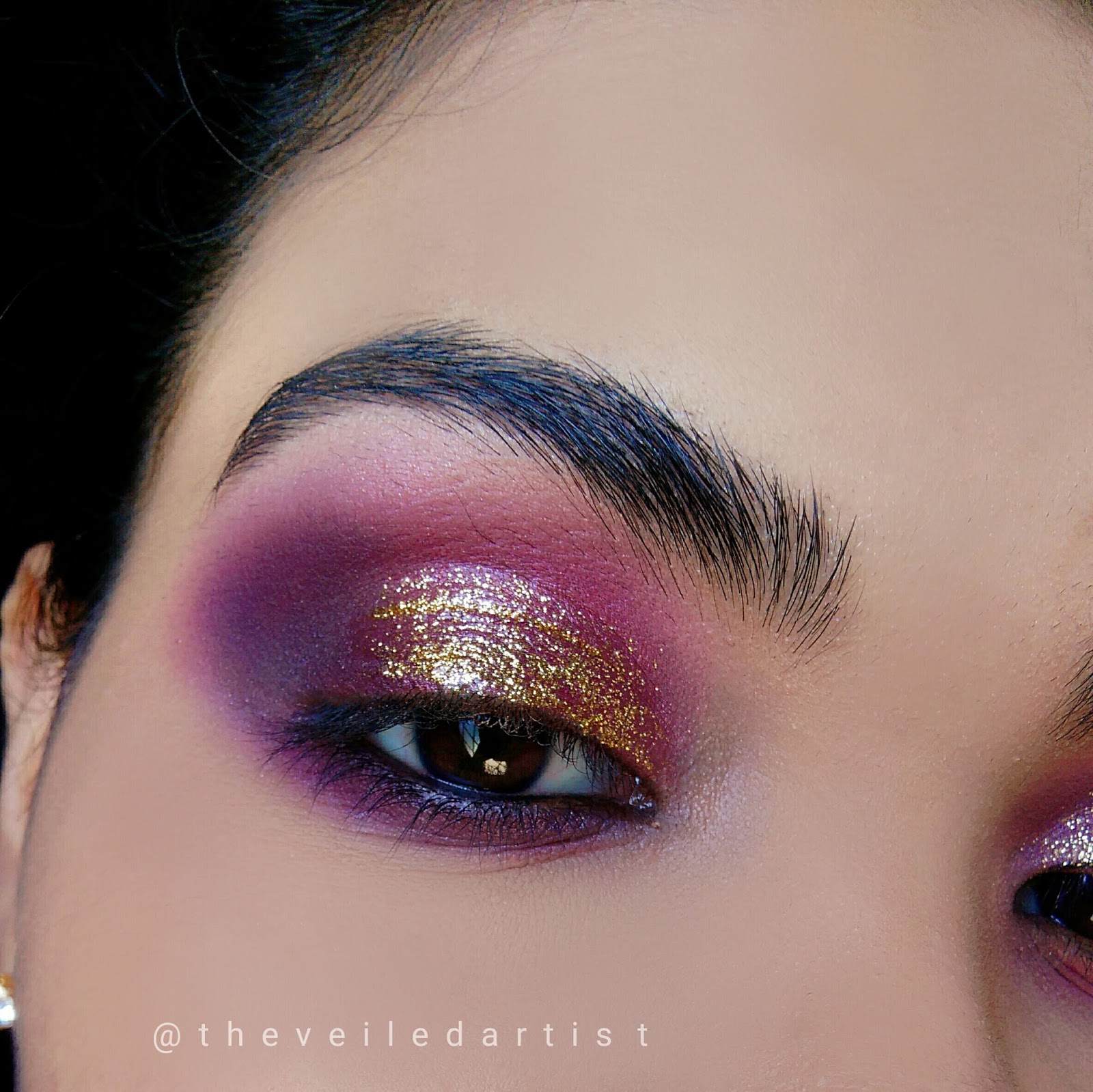 Pink And Gold Glitter Glam Smokey Eyes Tutorial The Veiled Artist