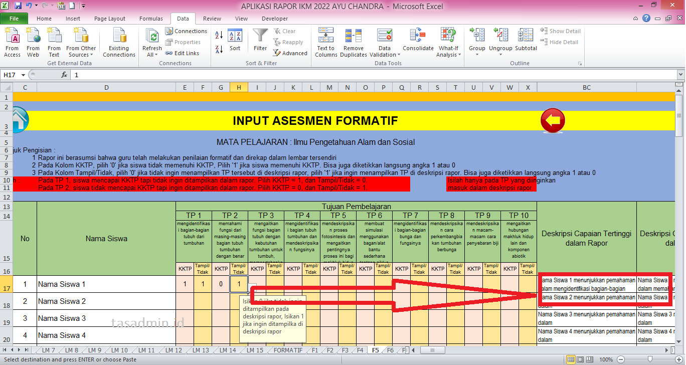 Aplikasi Raport Kurikulum Merdeka Sd Smp Smasmk Versi Excel