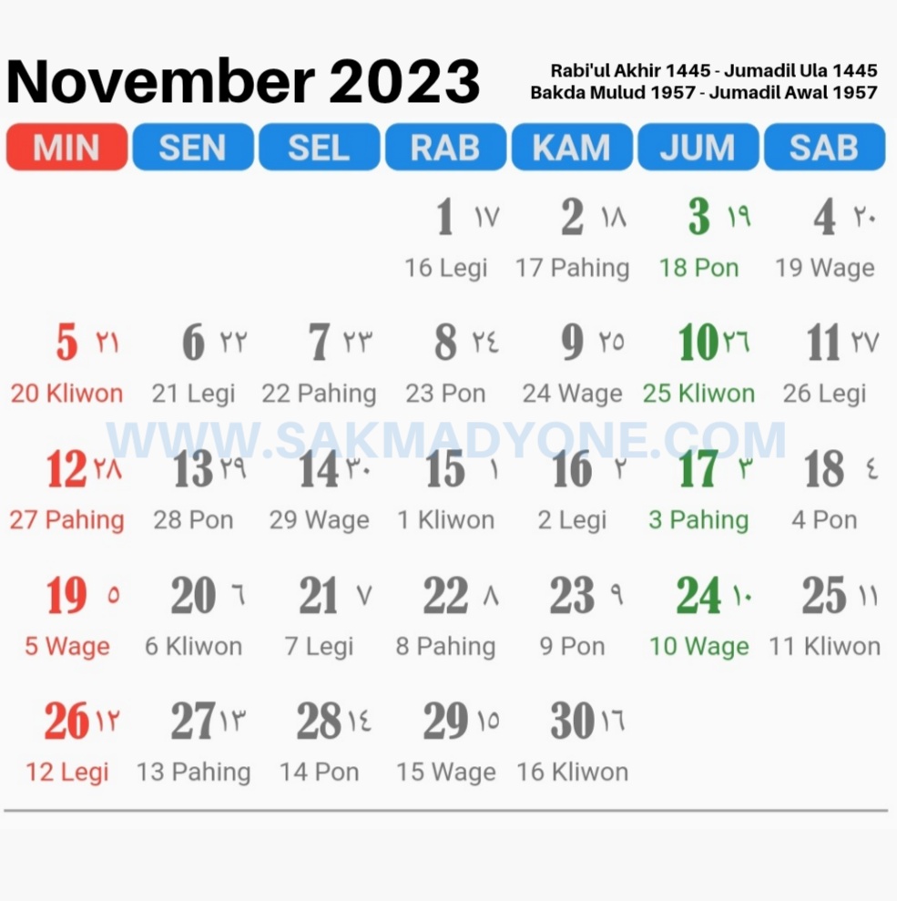 Download Kalender 2023 Lengkap Jawa Masehi Hijriyah Beserta