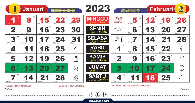 Desain Kalender Dinding 2023 Dua Bulan Model Vertikal Free Cdr Psd