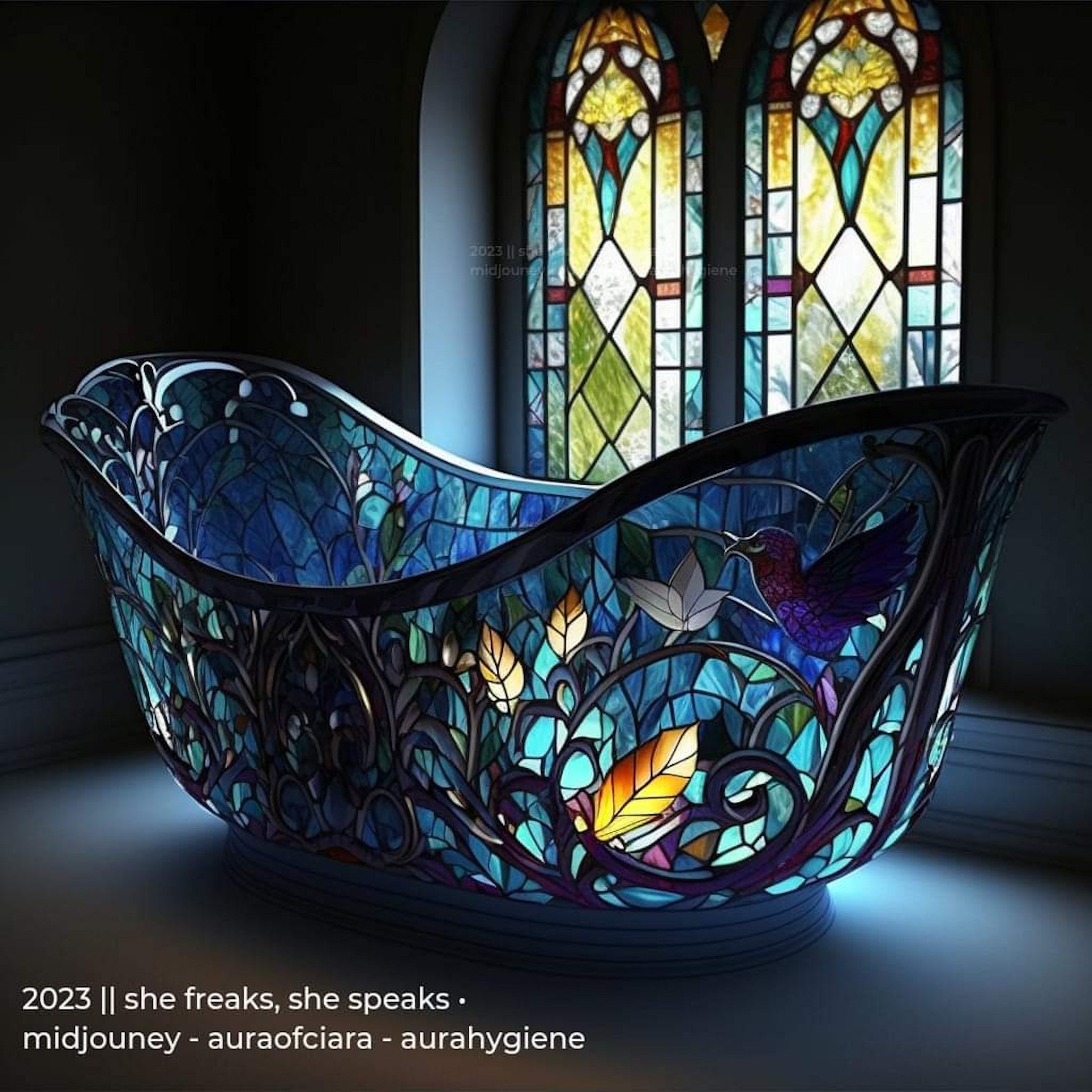 Linda Mooneys Other Worlds Of Romance Stained Glass Bathtubs By She