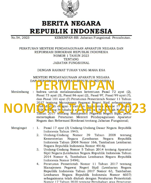 Permenpan Nomor 1 Tahun 2023 Tentang Jabatan Fungsional Kherysuryawanid