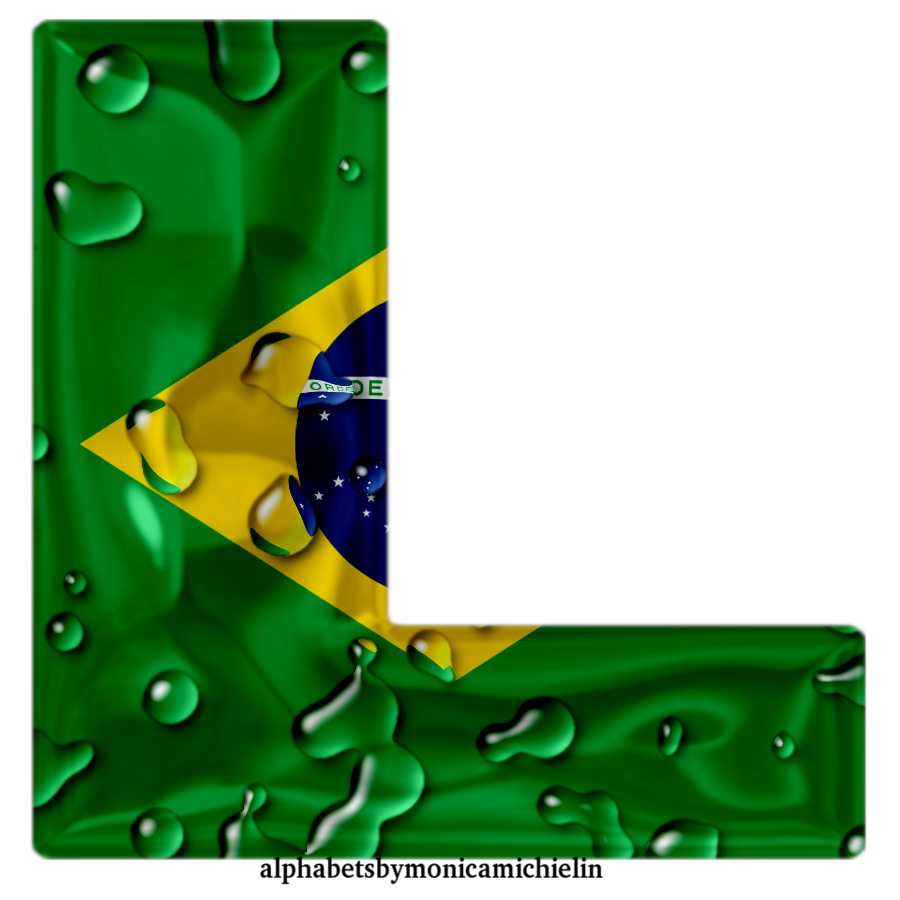 Monica Michielin Alphabets 7 Brazil Flag Alphabet Png Alfabeto Da