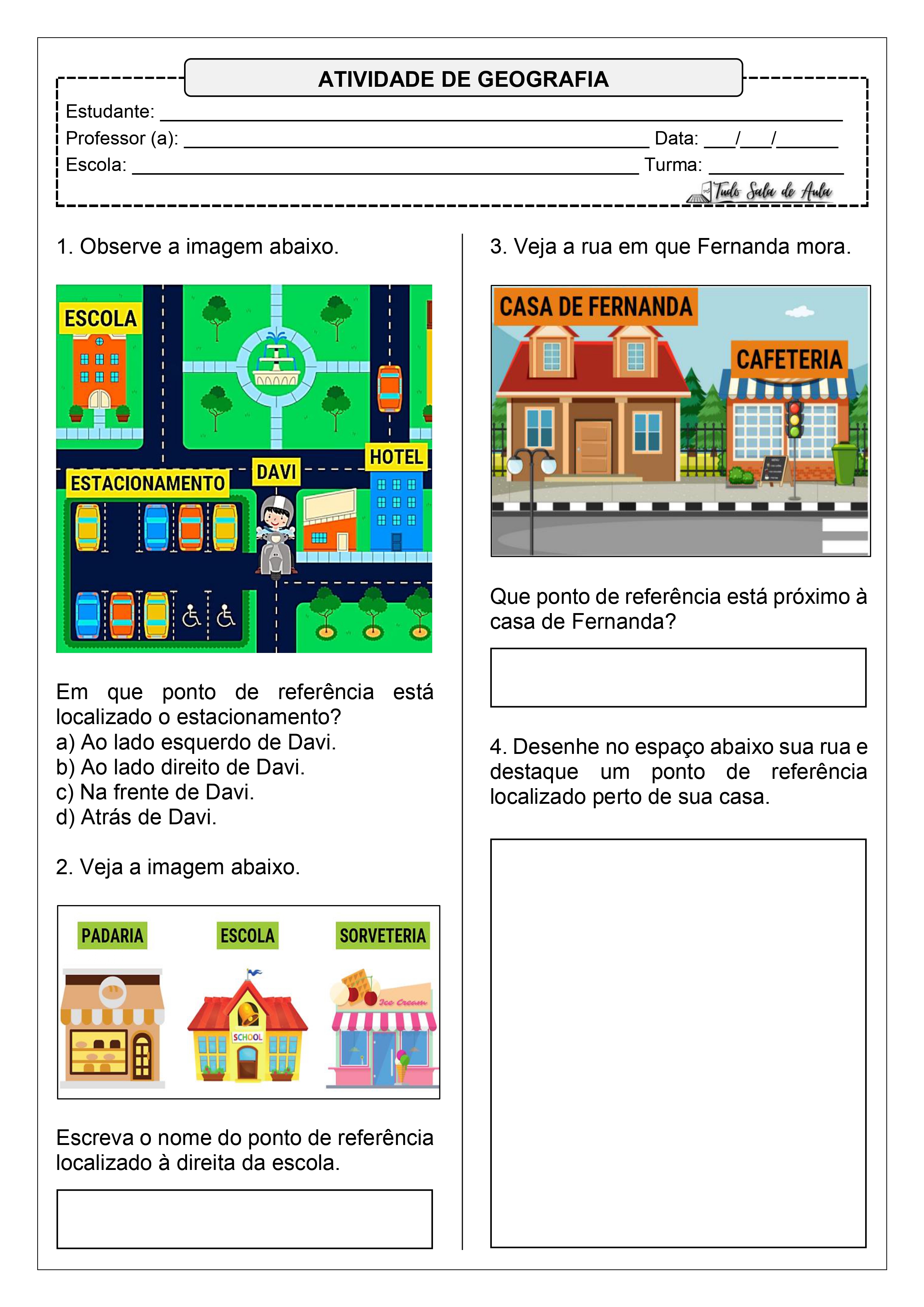 Atividades Sobre Ponto De Referência 2º Ano Fundamental