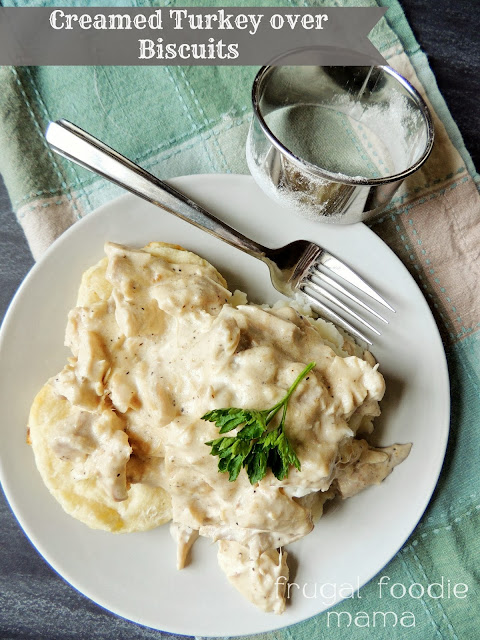 Frugal Foodie Mama Creamed Turkey Over Biscuits