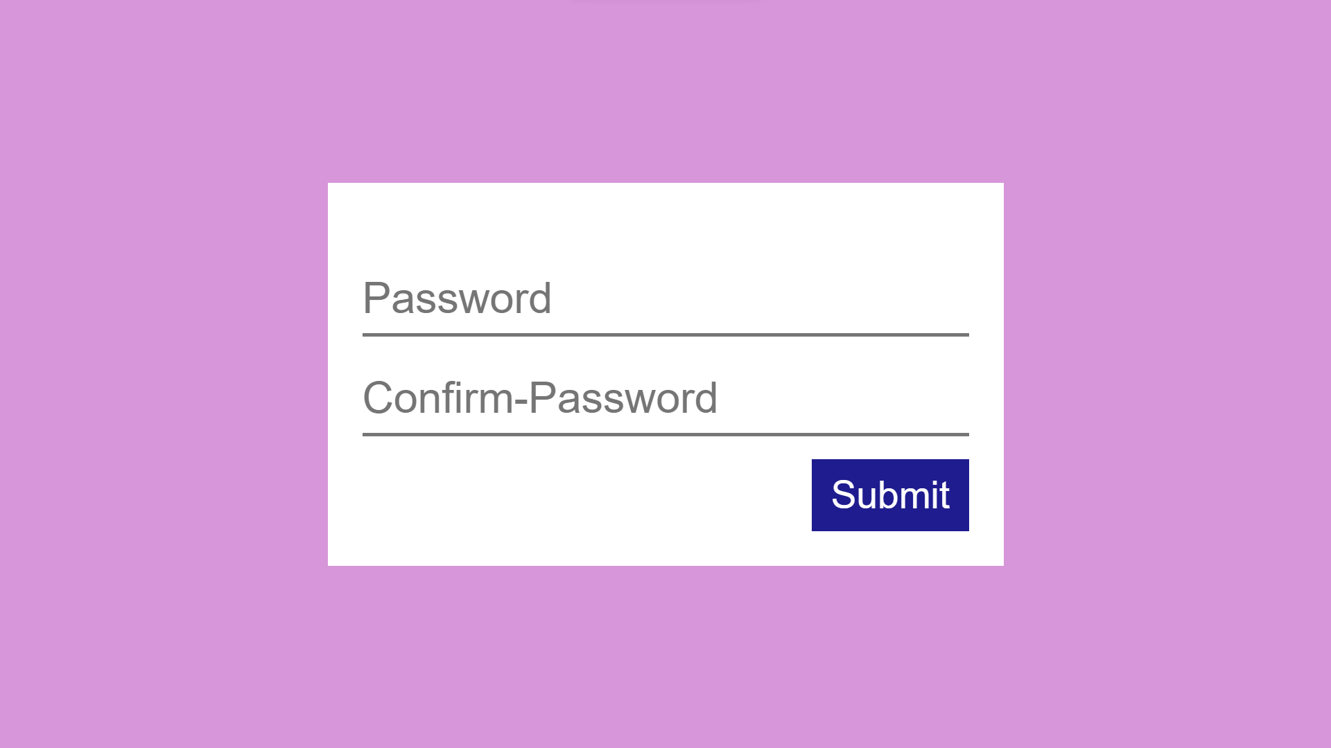 Simple Confirm Password Validation With Javascript