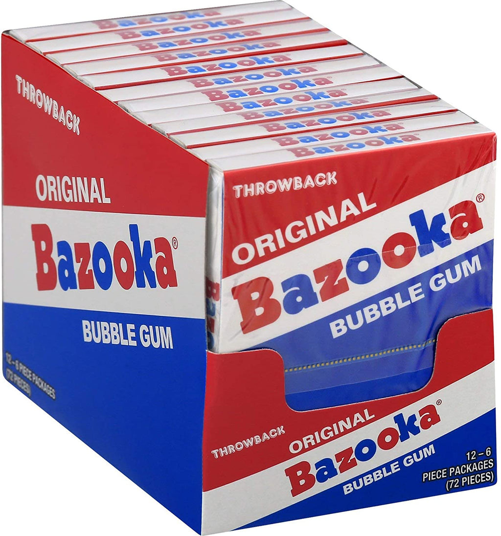 Bazooka Throwback Original Bubble Gum Mini Wallet Pack 6 Pcs