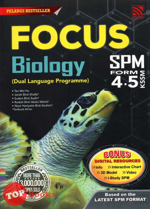 Topbooks Pelangi Focus Spm Biology Form 4 5 Kssm Dlp 2023