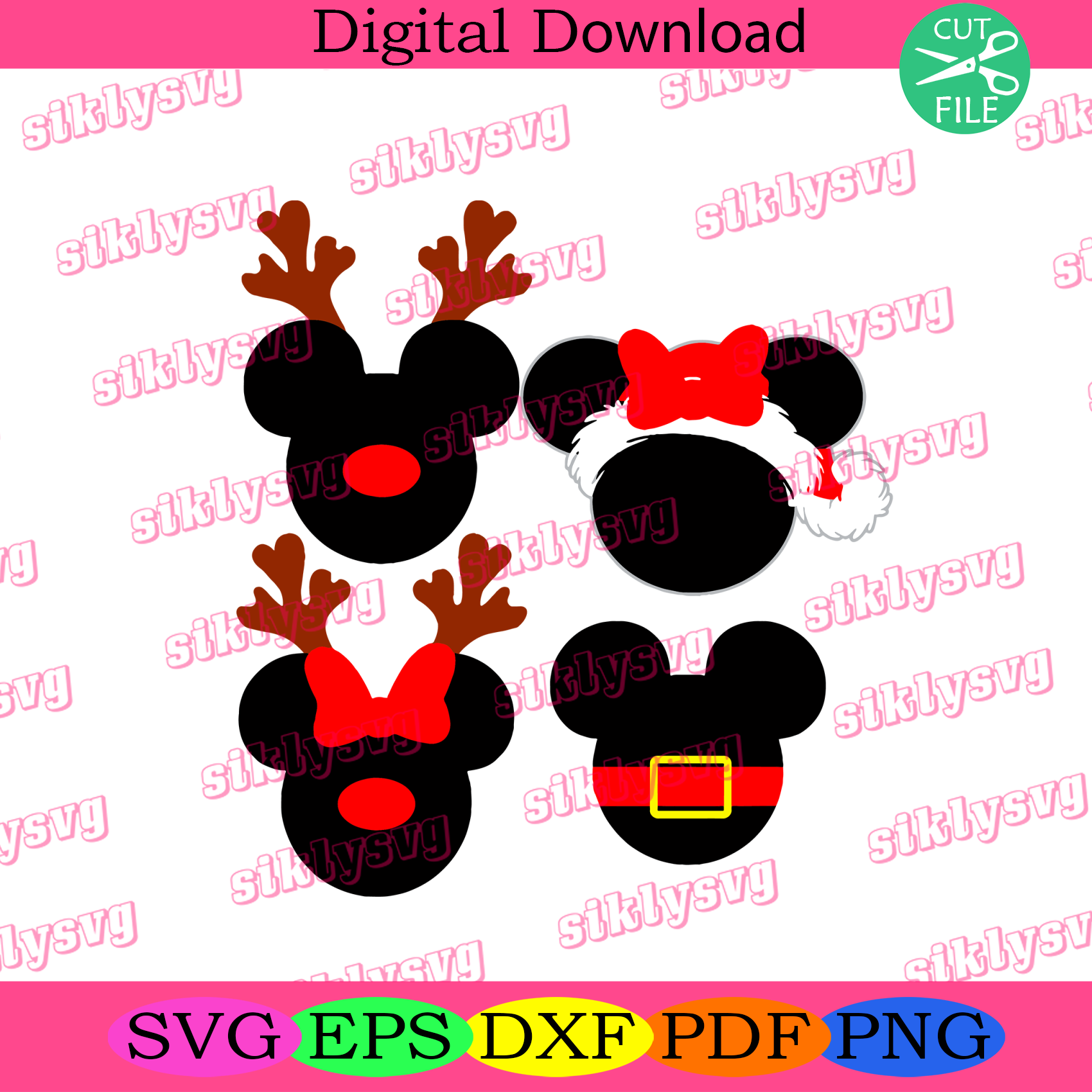 Merry Christmas Mickey Bundle Christmas Svg Mickey Svg Silkysvg