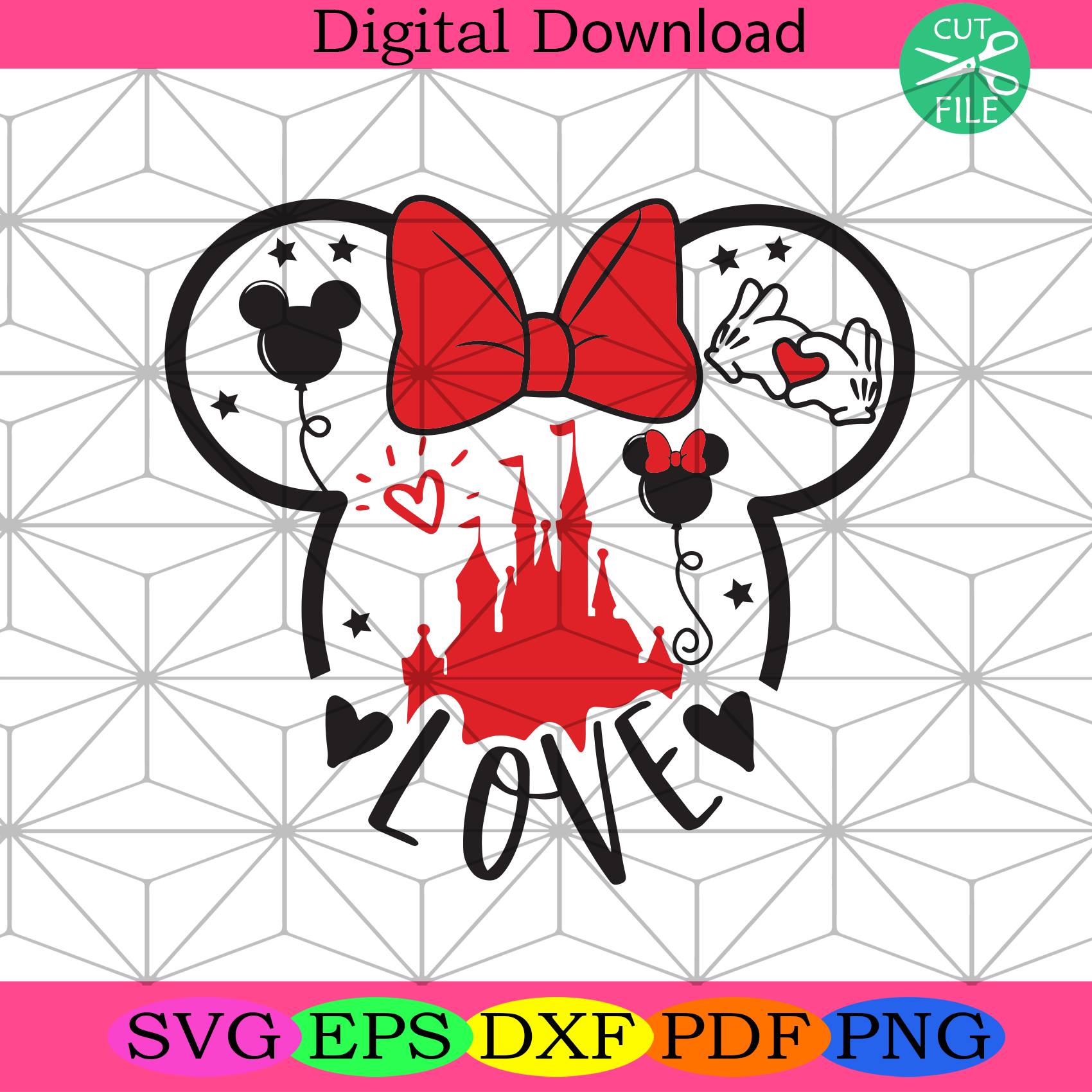 Disney Minnie Love Svg Valentine Svg Valentine Minnie Svg Silkysvg