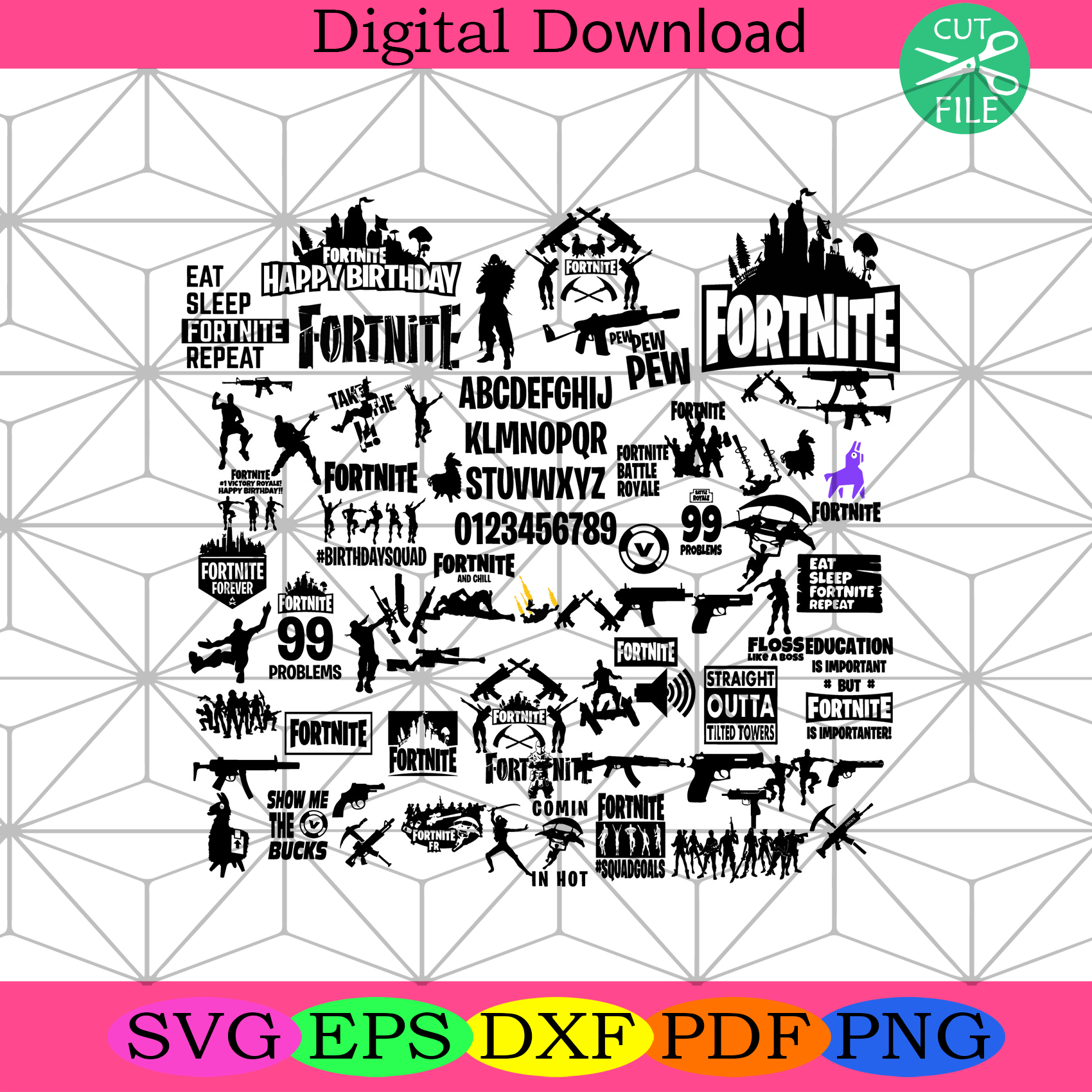 Fortnite Bundle Svg Fortnite Svg Battle Royale Svg Floss Svg Silkysvg