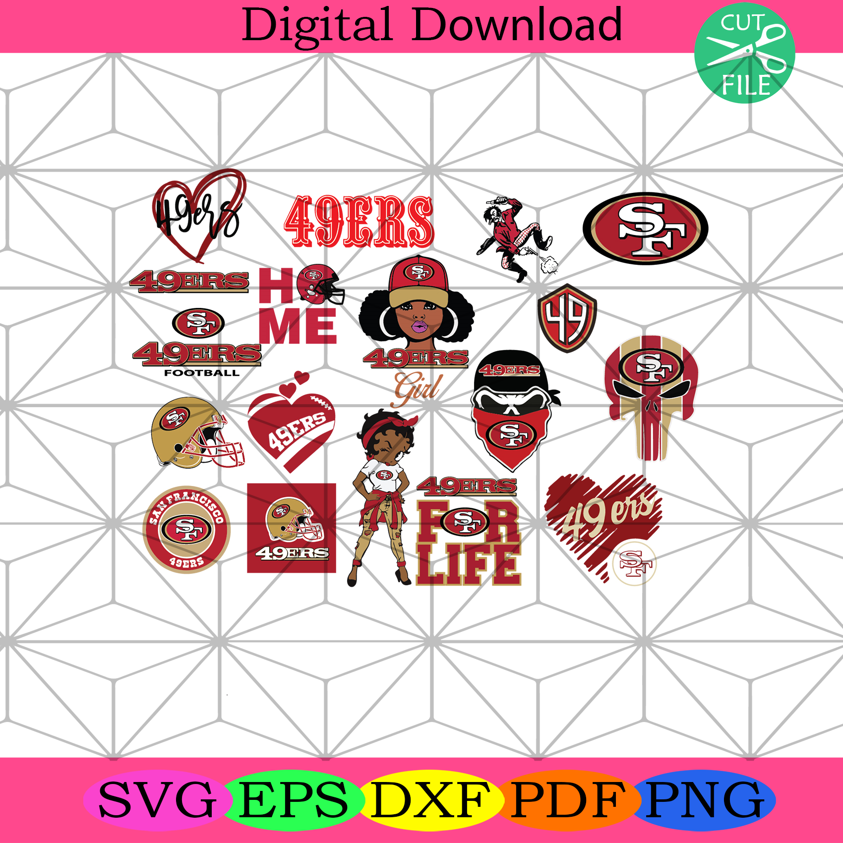 San Francisco 49ers Bundle Svg Sport Svg San Francisco Svg Silkysvg