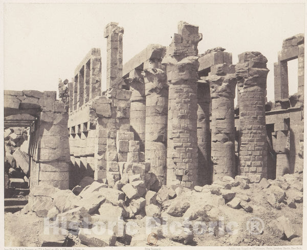 Photo Print Félix Teynard Karnak Thèbes Palais Salle Hypostyle