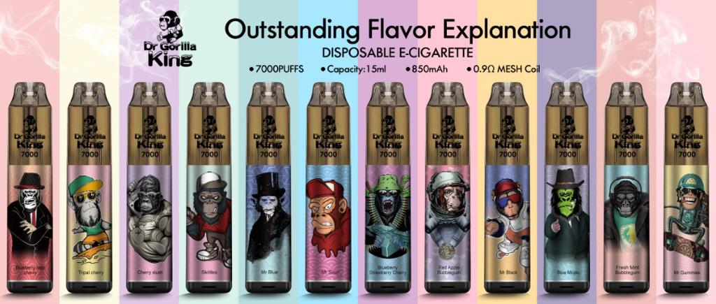 Mr Gorilla King 7000 Puffs Rechargeable Disposable Vape 20 Mg Nic With