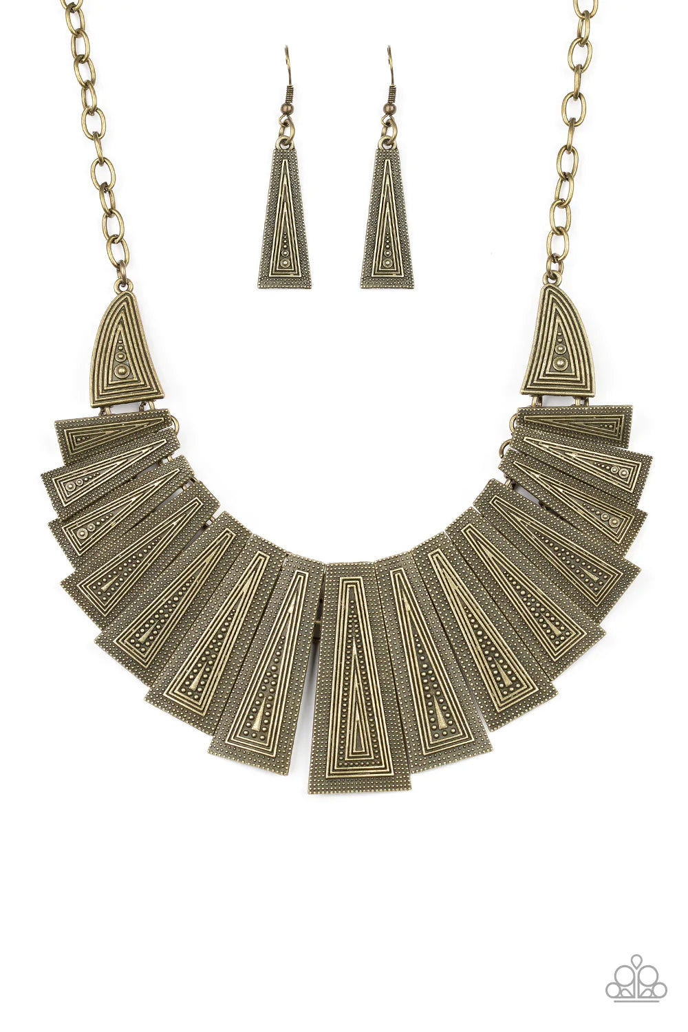 Paparazzi Necklace ~ Metro Mane Brass Paparazzi Jewelry Online