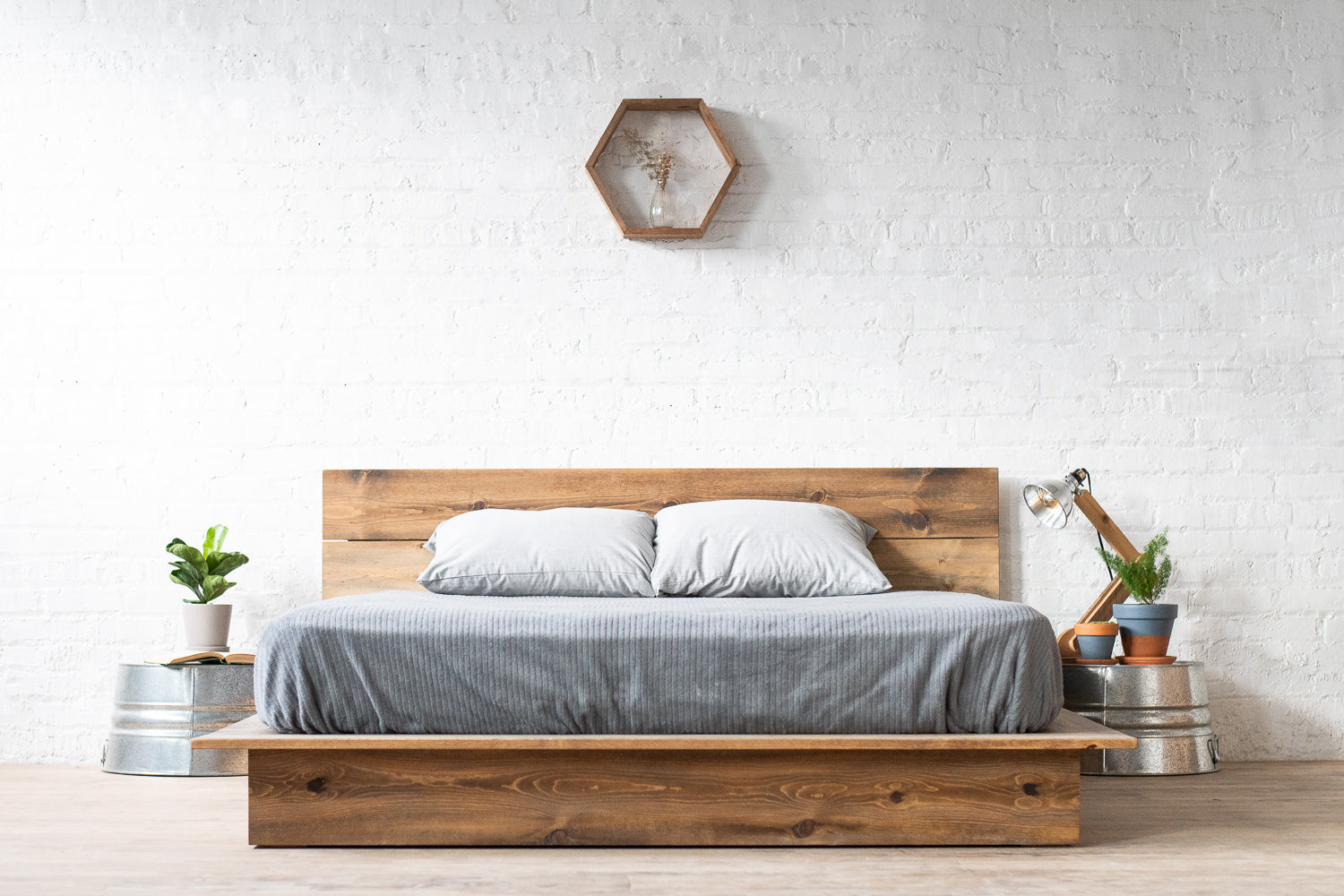 Low Pro Rustic Modern Platform Bed Frame And Headboard Loft Style