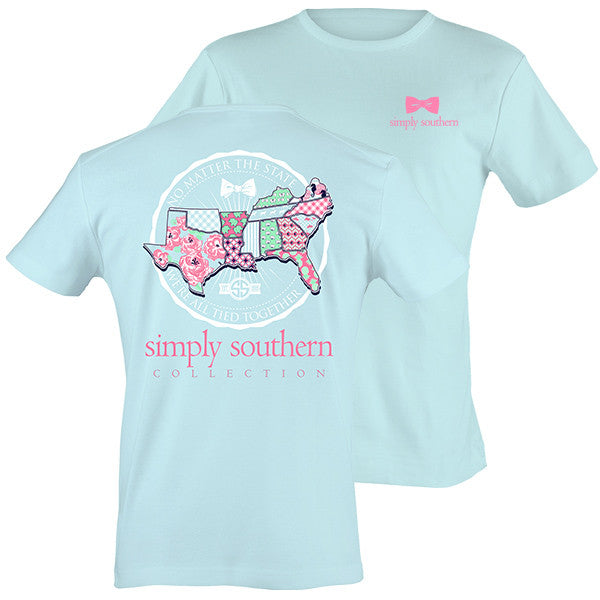 Simply Southern Preppy States Pattern All Tied Together T Shirt