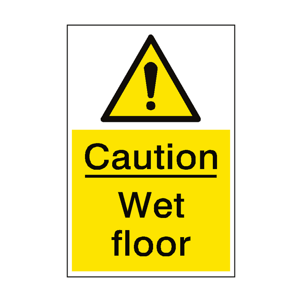 Caution Wet Floor Sign Portrait Pvc Safety Signs