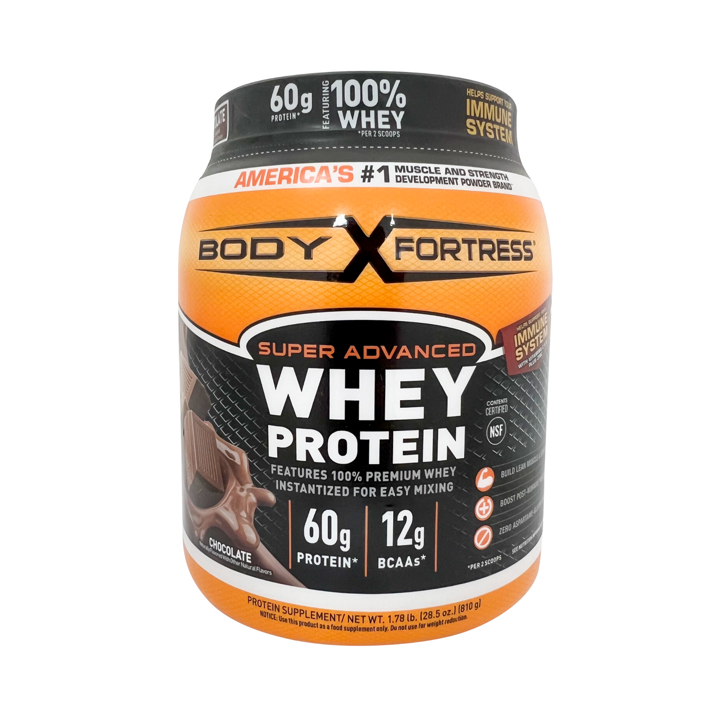 Body Fortress Super Advanced Whey Protein Chocolate 174 Lb