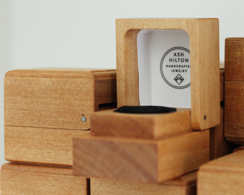 Handmade Wooden Ring Box Ash Hilton Jewellery