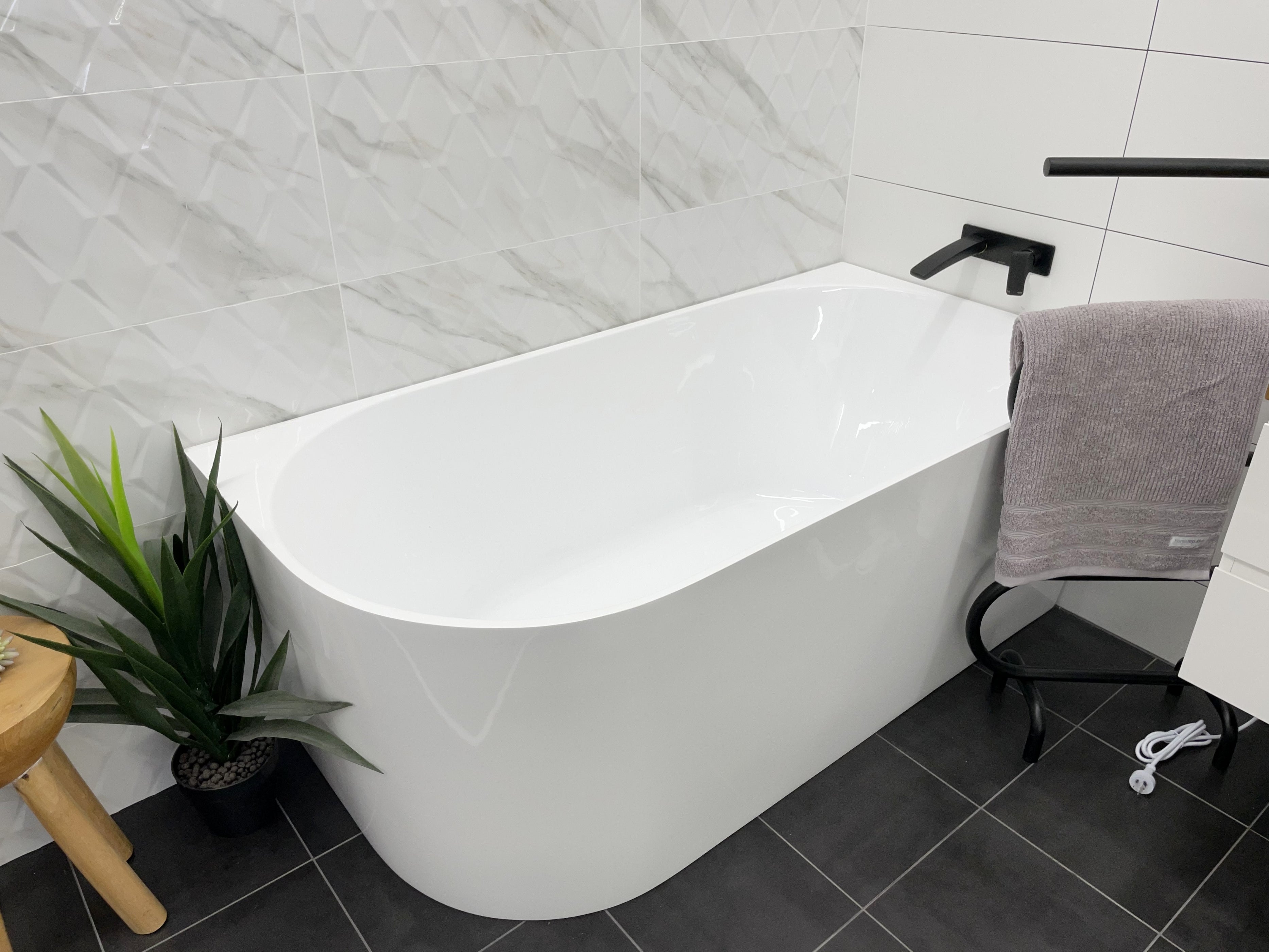 Auris Corner Back To Wall Bathtub — Cassa Design