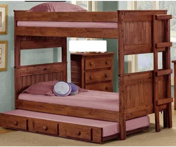 Pine Crafter Furniture Full Over Full Stackable Bunk Bed With Trundle